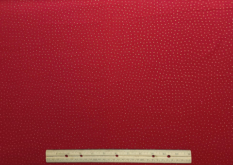 JoAnn Fabrics - Red Fabric / Gold Metallic Scattered Dot – Tx2 Quilt Shop